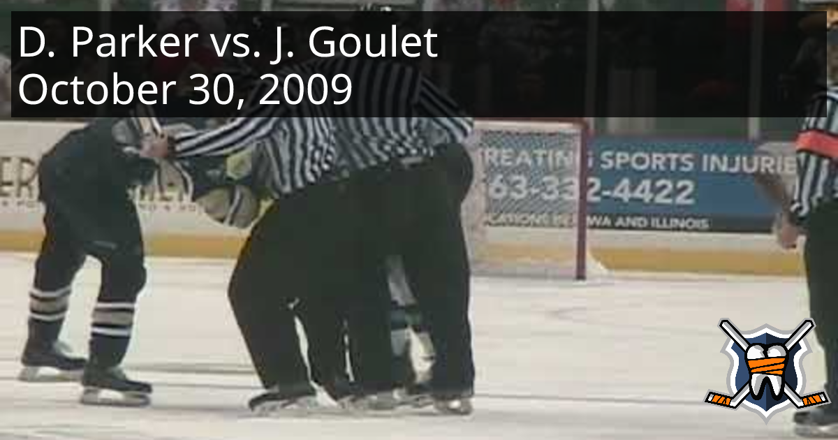 Derek Parker vs. Jason Goulet, October 30, 2009 - Flint Generals vs ...