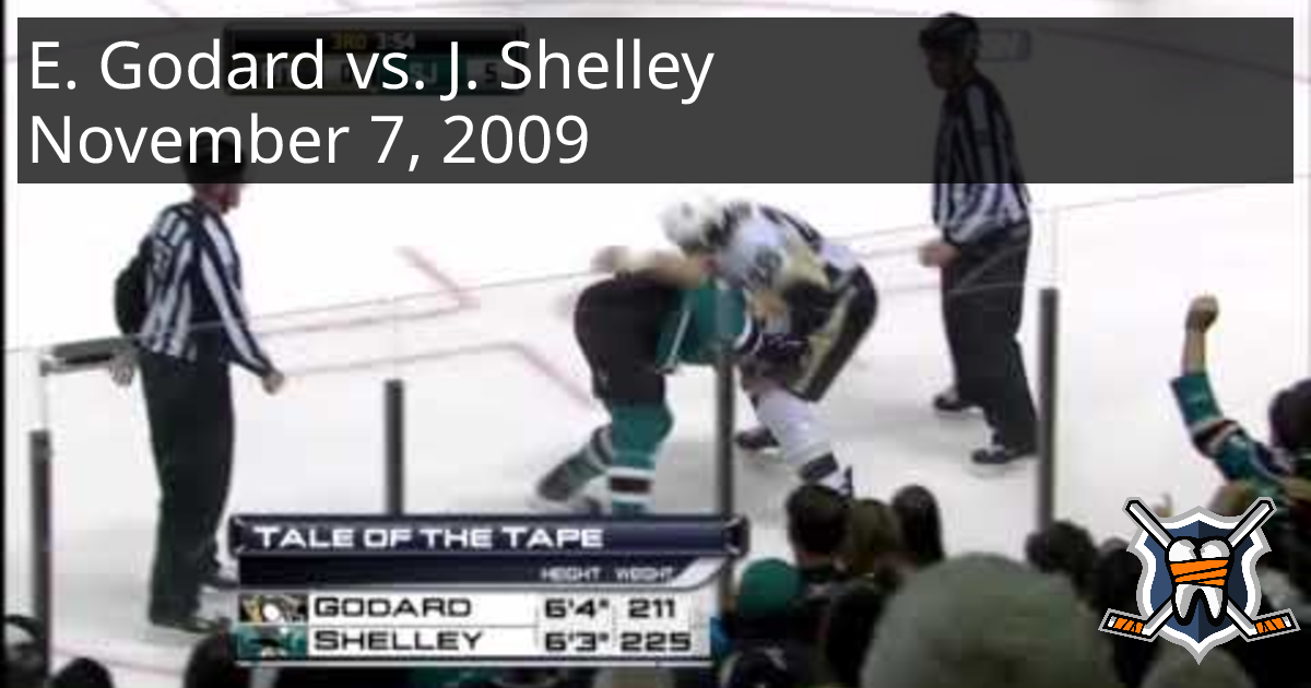 Eric Godard vs. Jody Shelley, November 7, 2009 - Pittsburgh Penguins vs ...