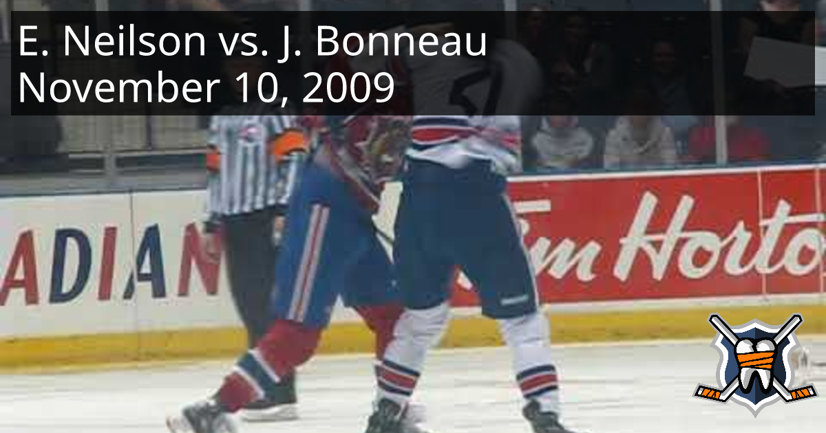 Eric Neilson vs. Jimmy Bonneau, November 10, 2009 - Hamilton Bulldogs ...