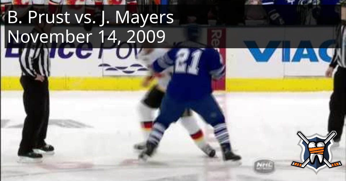 Brandon Prust vs. Jamal Mayers, November 14, 2009 - Calgary Flames vs ...