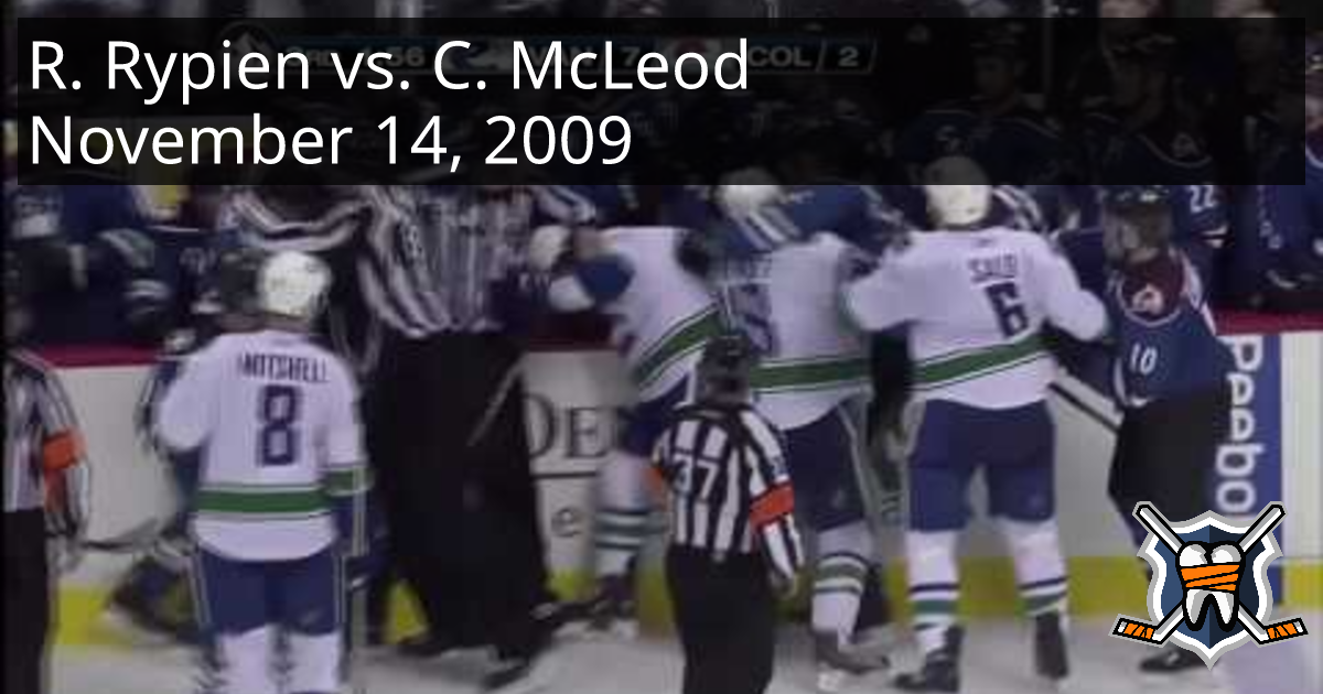 Rick Rypien vs. Cody McLeod, November 14, 2009 - Vancouver Canucks vs ...