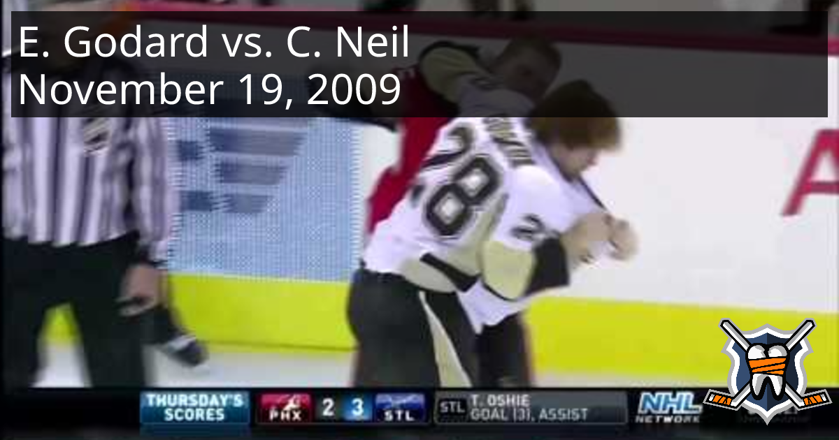 Eric Godard vs. Chris Neil, November 19, 2009 - Pittsburgh Penguins vs ...