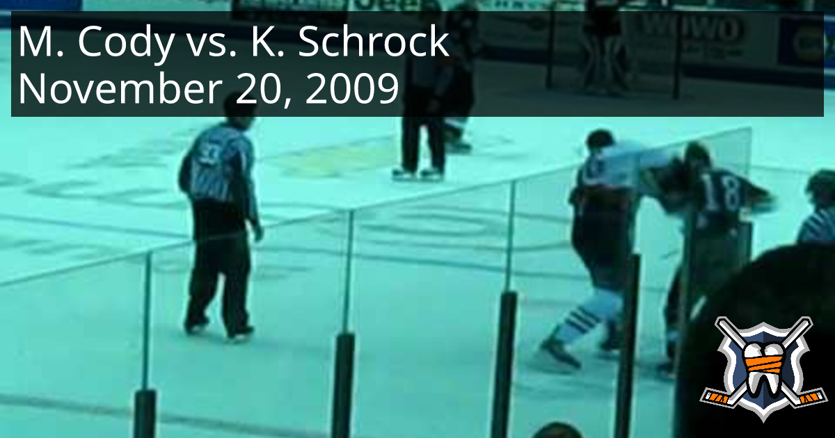 Mark Cody vs. Kaleigh Schrock, November 20, 2009 - Muskegon Lumberjacks ...