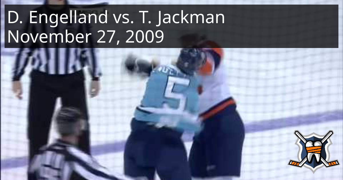 Deryk Engelland vs. Tim Jackman, November 27, 2009 - Pittsburgh ...