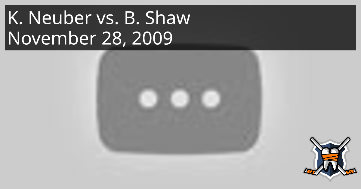 Kyle Neuber vs. Brian Shaw, November 28, 2009 - Sarnia Sting vs. Sault ...