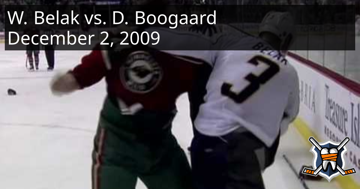 Wade Belak vs. Derek Boogaard, December 2, 2009 - Nashville Predators ...