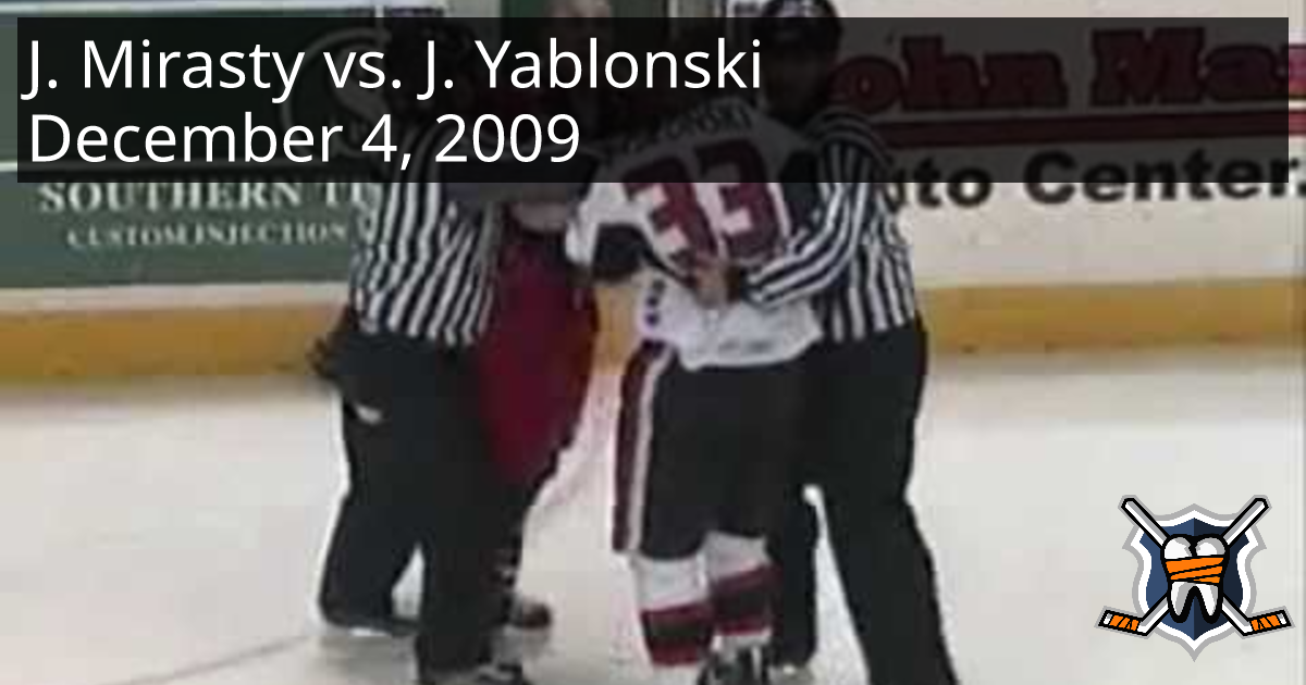 Jon Mirasty vs. Jeremy Yablonski, December 4, 2009 - Syracuse Crunch vs ...