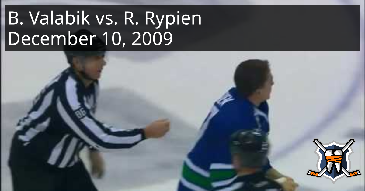 Boris Valabik vs. Rick Rypien, December 10, 2009 - Atlanta Thrashers vs ...