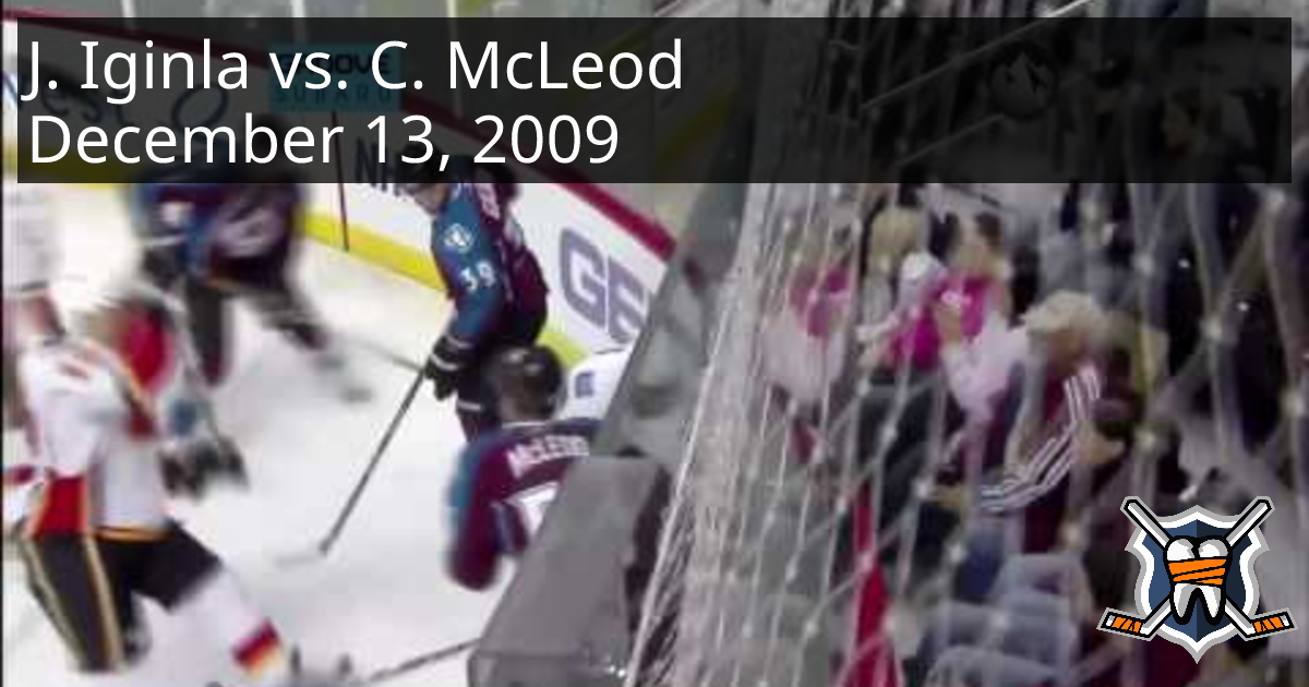 Jarome Iginla vs. Cody McLeod, December 13, 2009 - Calgary Flames vs ...