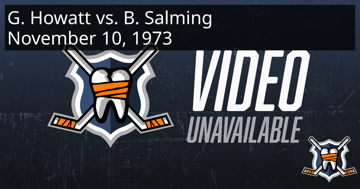 Garry Howatt vs. Borje Salming, November 10, 1973 - New York Islanders ...