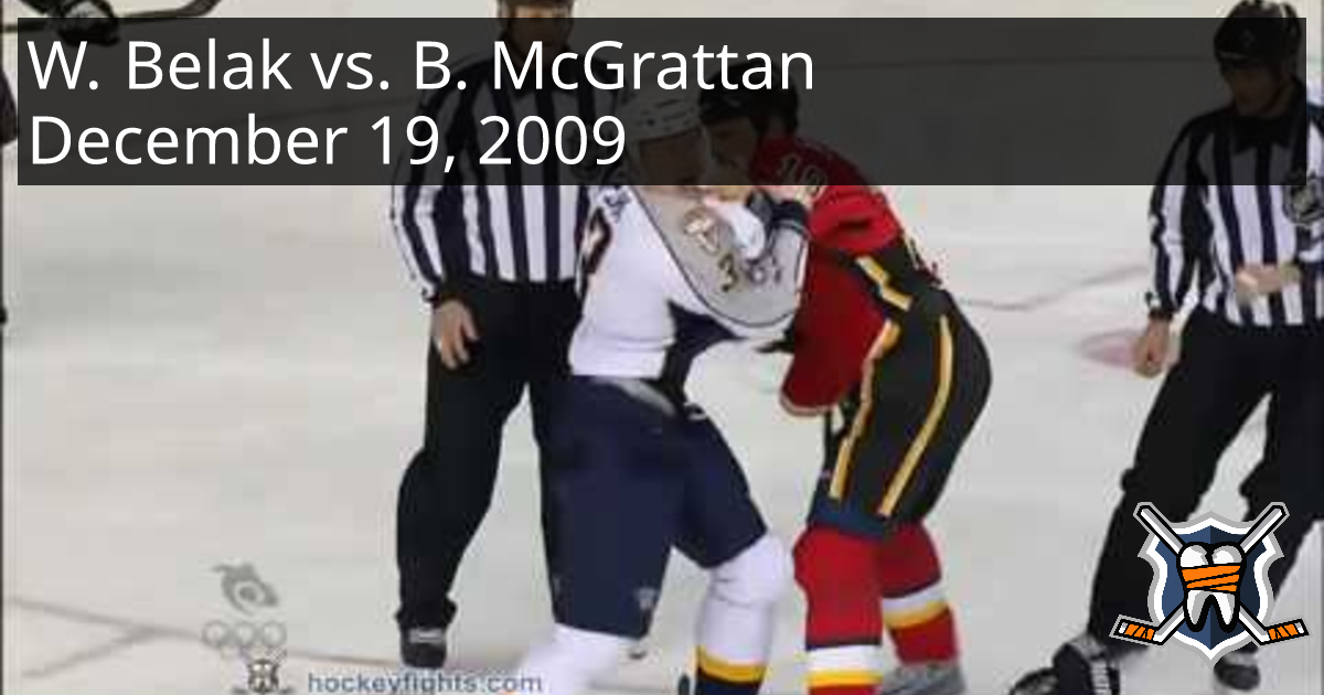 Wade Belak vs. Brian McGrattan, December 19, 2009 - Nashville Predators ...