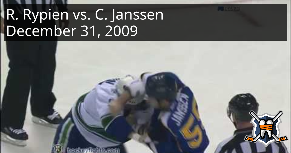 Rick Rypien vs. Cam Janssen, December 31, 2009 - Vancouver Canucks vs ...