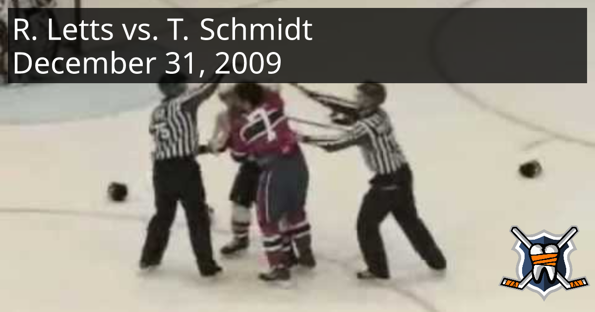 Ryan Letts vs. Tyler Schmidt, December 31, 2009 - Spokane Chiefs vs ...