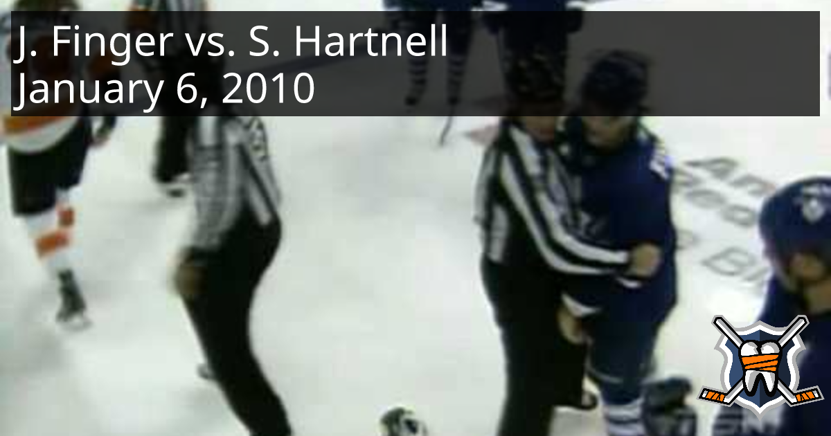 Jeff Finger vs. Scott Hartnell, January 6, 2010 - Toronto Maple Leafs ...