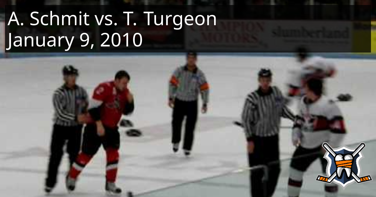 Andrew Schmit vs. Tony Turgeon, January 9, 2010 - Chicago Steel vs ...