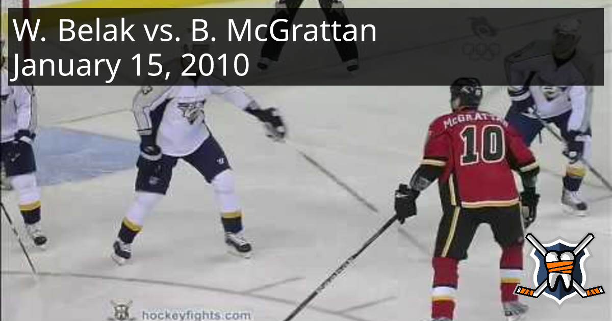 Wade Belak vs. Brian McGrattan, January 15, 2010 - Nashville Predators ...