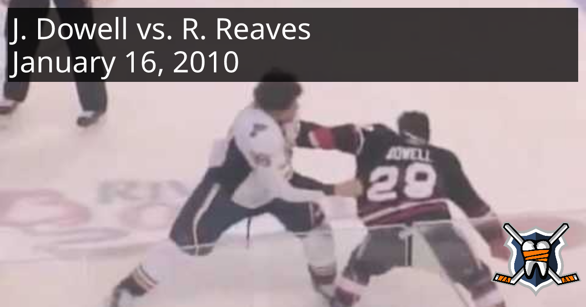 Jake Dowell vs. Ryan Reaves, January 16, 2010 - Rockford IceHogs vs ...