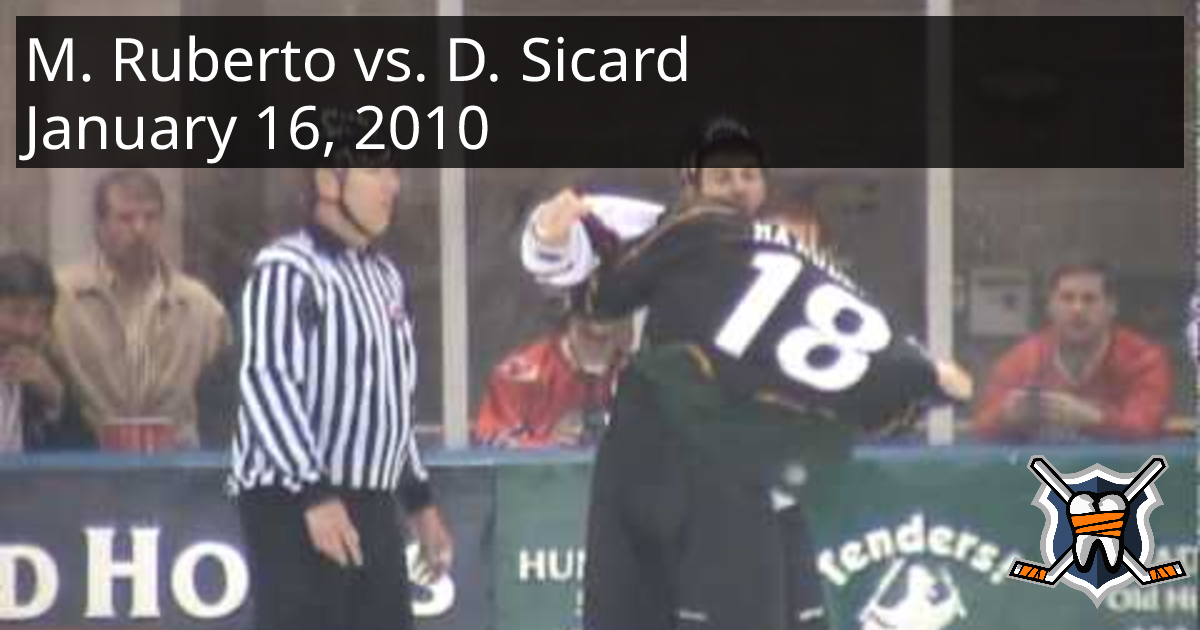 Matt Ruberto vs. Dennis Sicard, January 16, 2010 - Louisiana IceGators ...