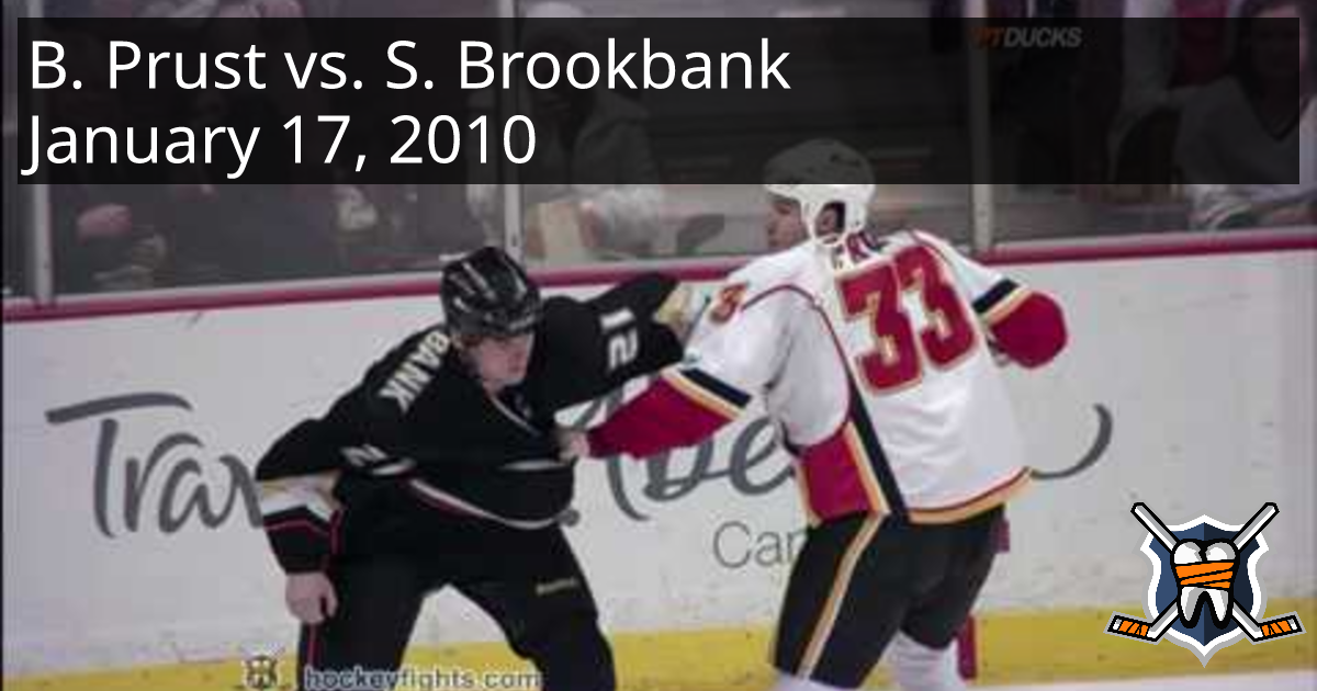 Brandon Prust vs. Sheldon Brookbank, January 17, 2010 - Calgary Flames ...