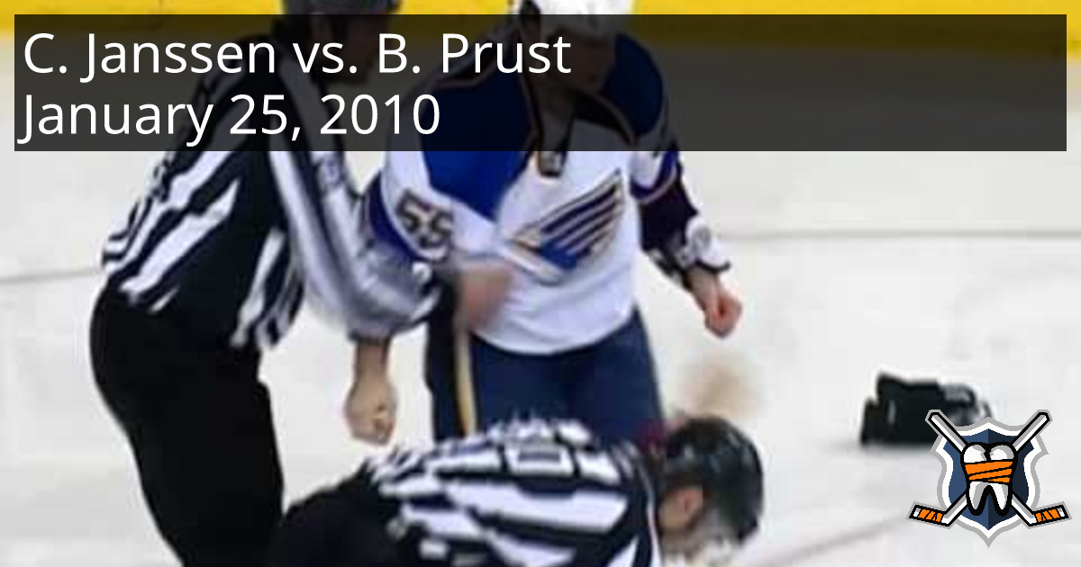 Cam Janssen vs. Brandon Prust, January 25, 2010 - St Louis Blues vs ...