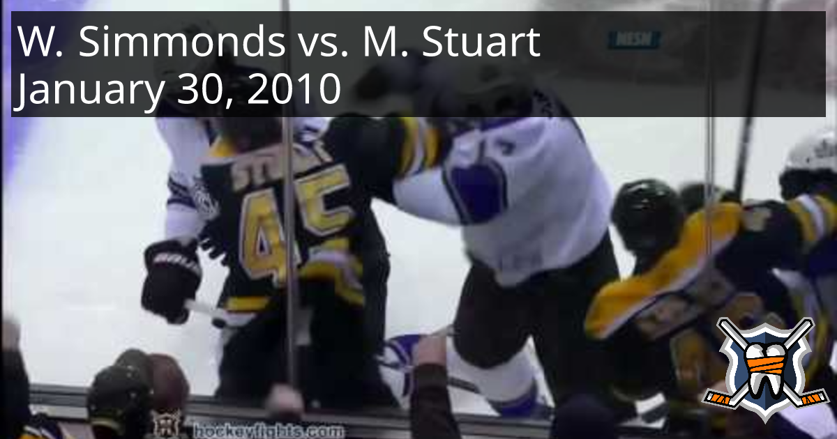 Wayne Simmonds vs. Mark Stuart, January 30, 2010 - Los Angeles Kings vs ...