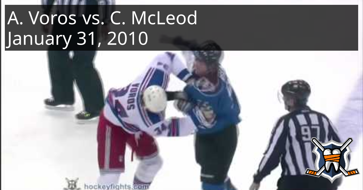 Aaron Voros vs. Cody McLeod, January 31, 2010 - New York Rangers vs ...