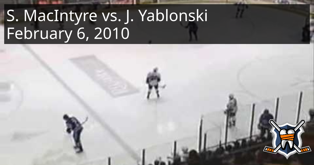 Steve MacIntyre vs. Jeremy Yablonski, February 6, 2010 - Rochester ...
