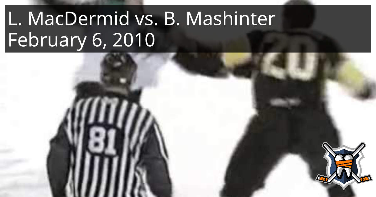Lane MacDermid vs. Brandon Mashinter, February 6, 2010 - Providence ...