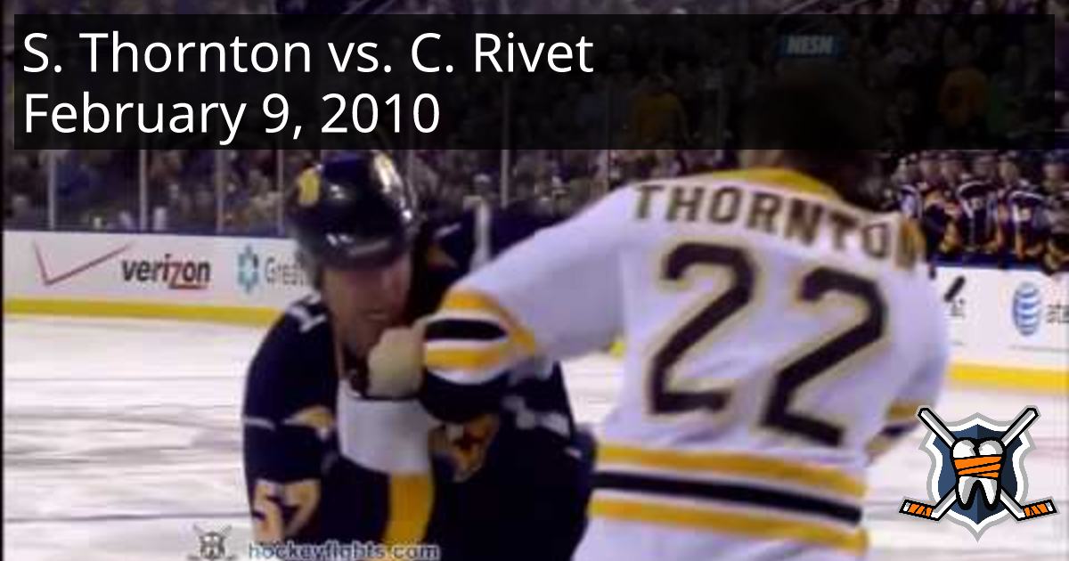 Shawn Thornton vs. Craig Rivet, February 9, 2010 - Boston Bruins vs ...
