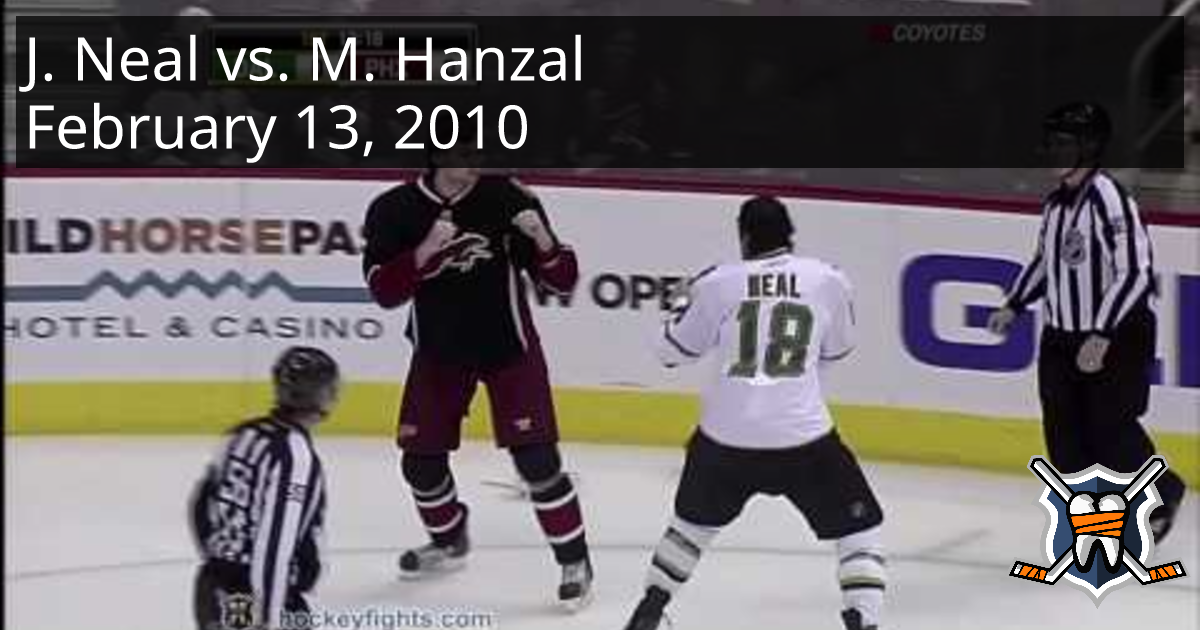 James Neal vs. Martin Hanzal, February 13, 2010 - Dallas Stars vs ...