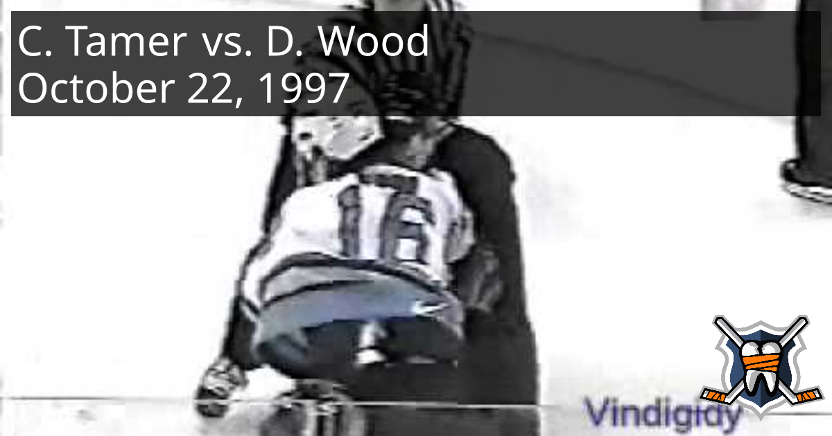 Chris Tamer vs. Dody Wood, October 22, 1997 - Pittsburgh Penguins vs ...