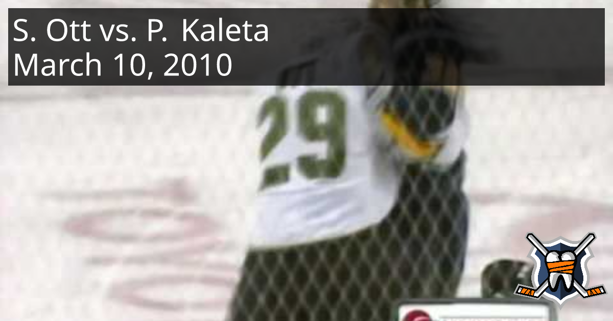 Steve Ott vs. Patrick Kaleta, March 10, 2010 - Dallas Stars vs. Buffalo ...