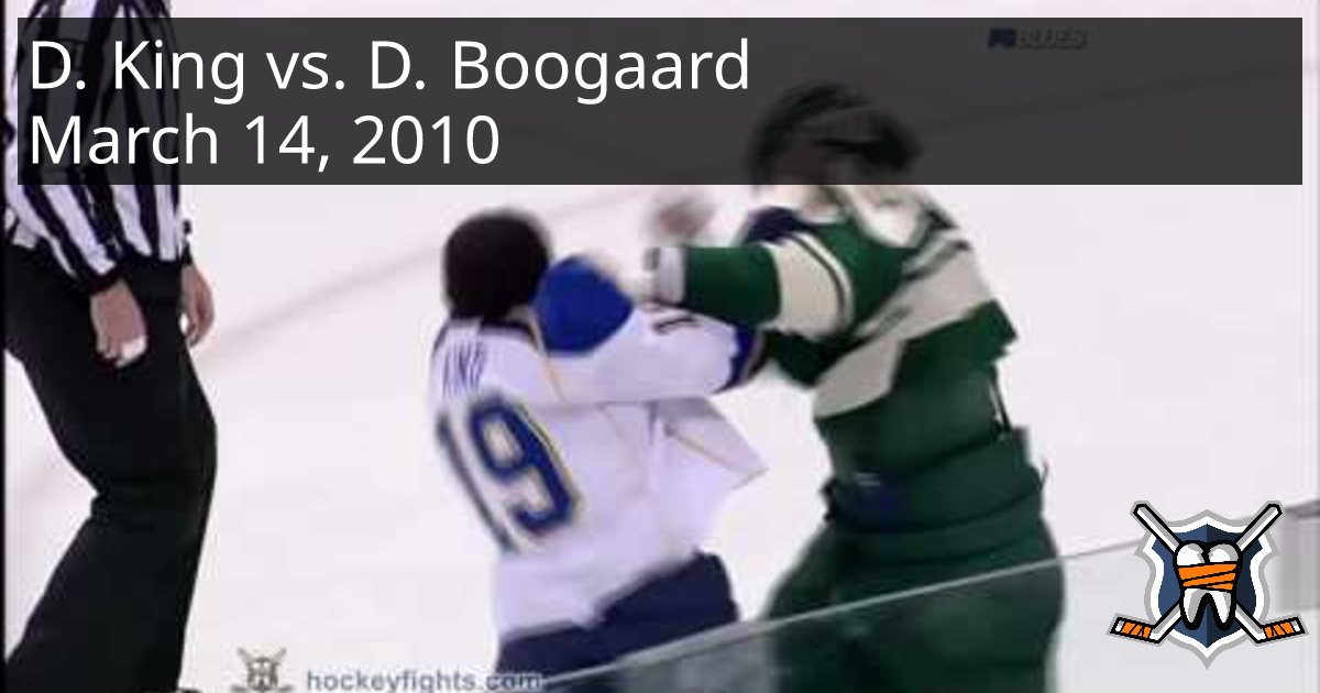 D.J. King vs. Derek Boogaard, March 14, 2010 - St Louis Blues vs ...