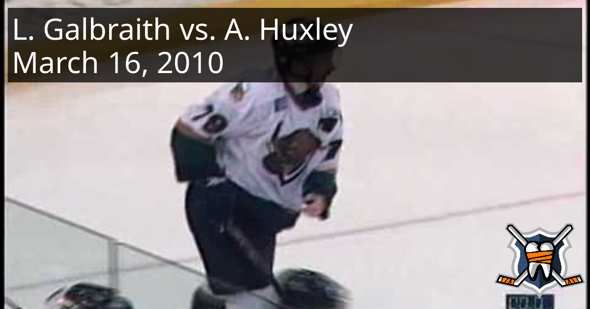 Lance Galbraith vs. Adam Huxley, March 16, 2010 - Utah Grizzlies vs ...