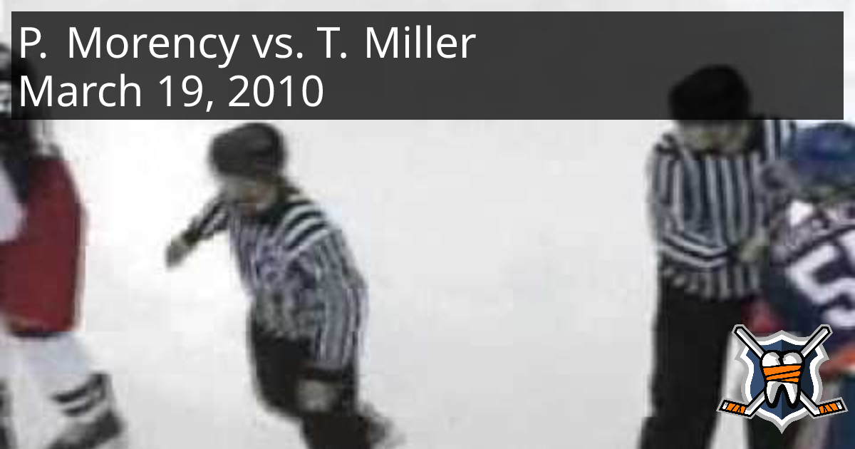 Pascal Morency vs. Tim Miller, March 19, 2010 - Bridgeport Sound Tigers ...