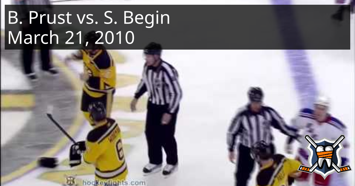 Brandon Prust vs. Steve Begin, March 21, 2010 - New York Rangers vs ...