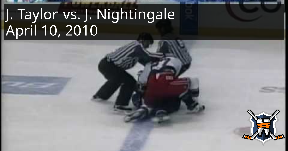Jake Taylor vs. Jared Nightingale, April 10, 2010 - Springfield Falcons ...
