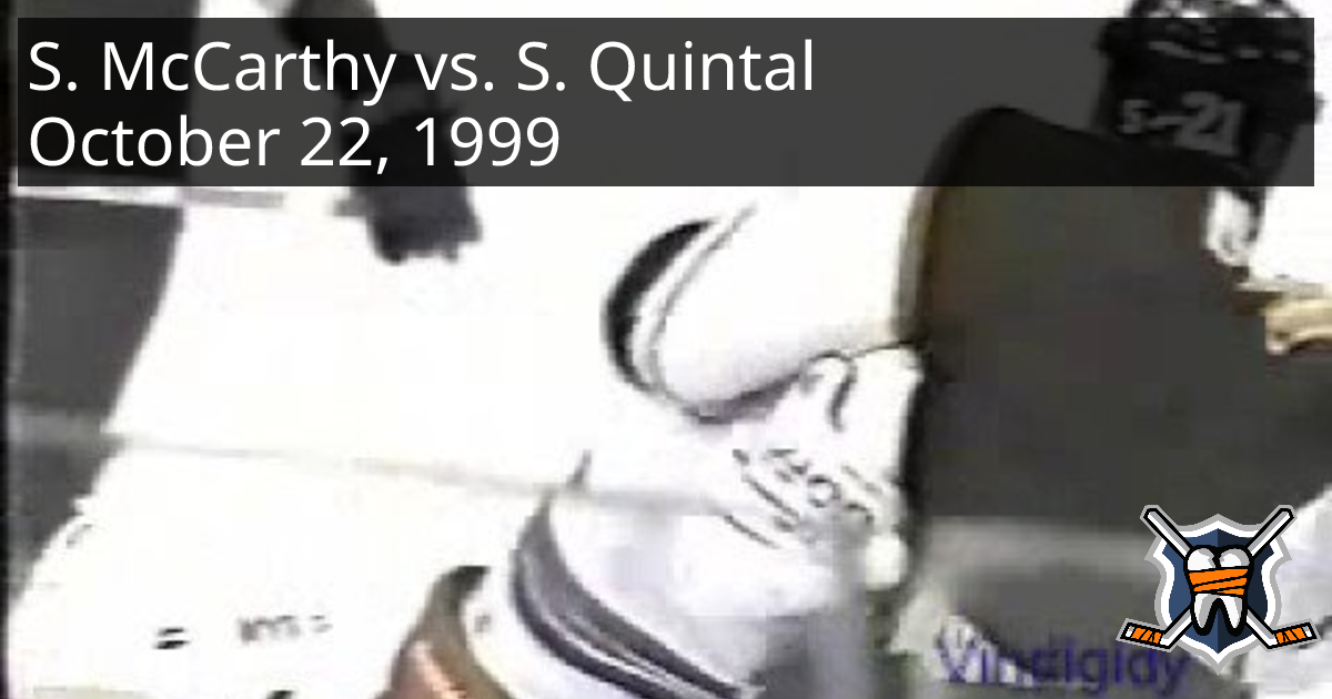 Sandy McCarthy vs. Stephane Quintal, October 22, 1999 - Philadelphia ...
