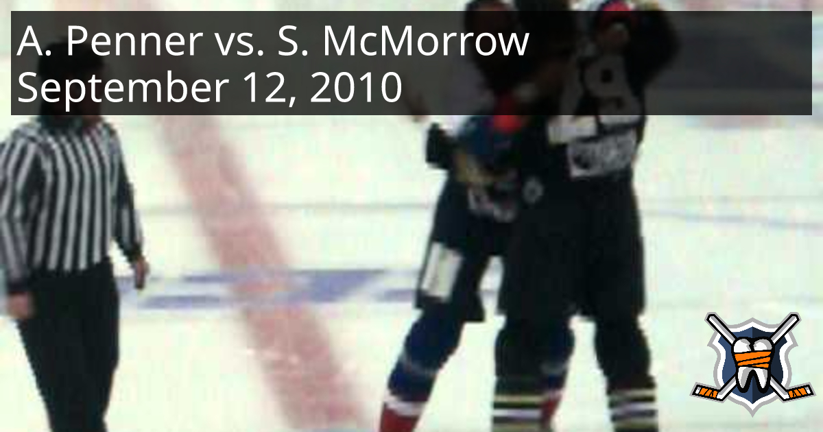 Alex Penner vs. Sean McMorrow, September 12, 2010 - Nottingham Panthers ...