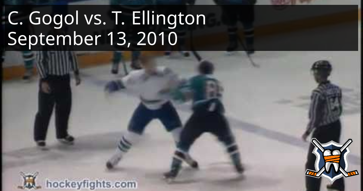 Curt Gogol vs. Taylor Ellington, September 13, 2010 - San Jose Sharks ...
