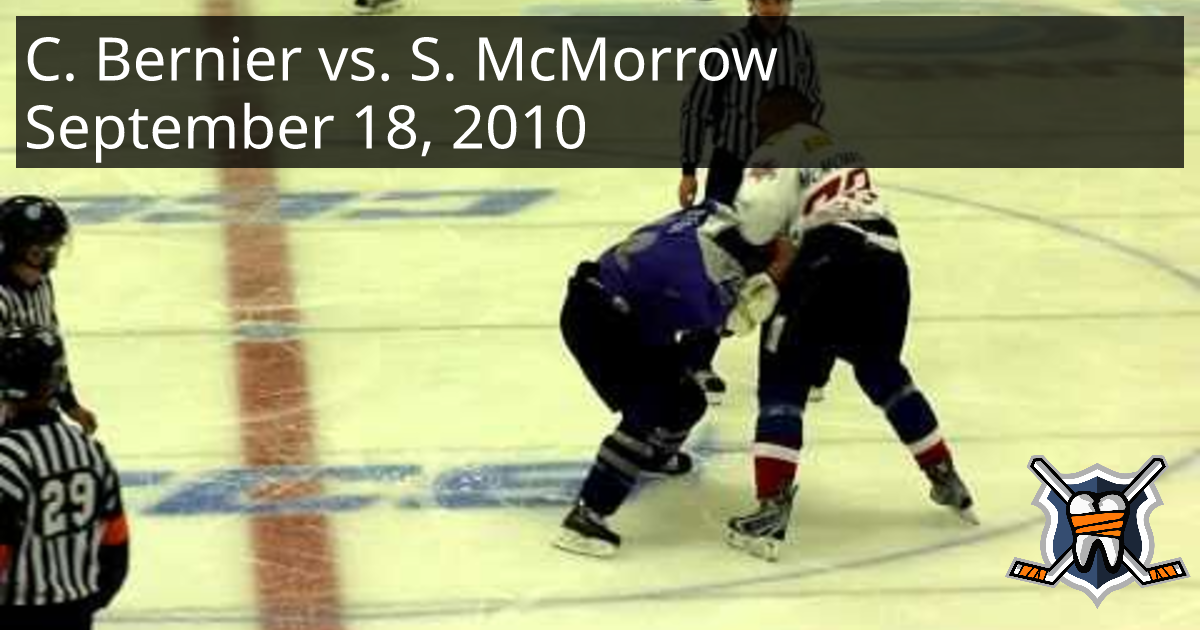 Cedric Bernier vs. Sean McMorrow, September 18, 2010 - Glasgow Clan vs ...