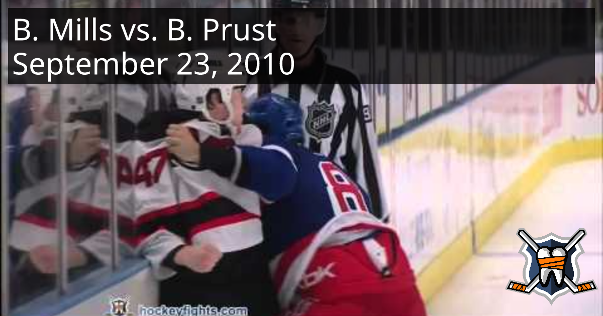 Brad Mills vs. Brandon Prust, September 23, 2010 - New Jersey Devils vs ...