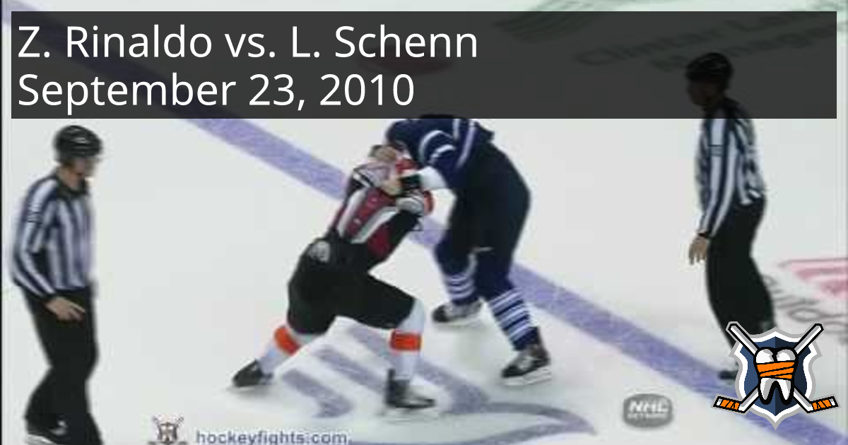Zac Rinaldo vs. Luke Schenn, September 23, 2010 - Philadelphia Flyers ...