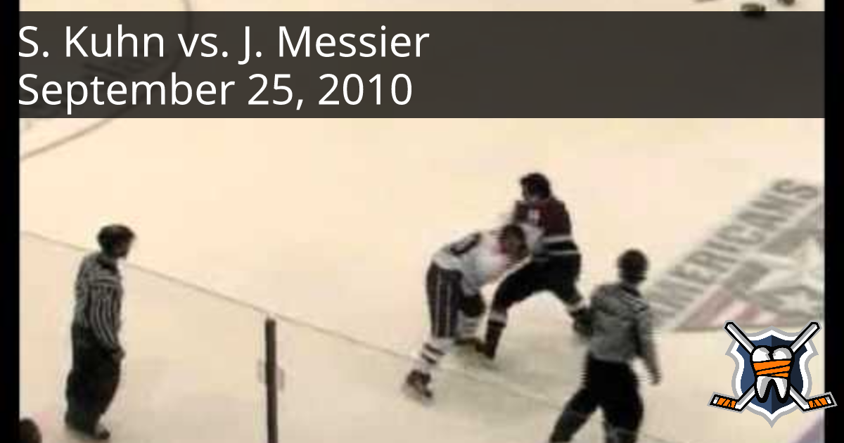 Steve Kuhn vs. Jordan Messier, September 25, 2010 - Spokane Chiefs vs ...