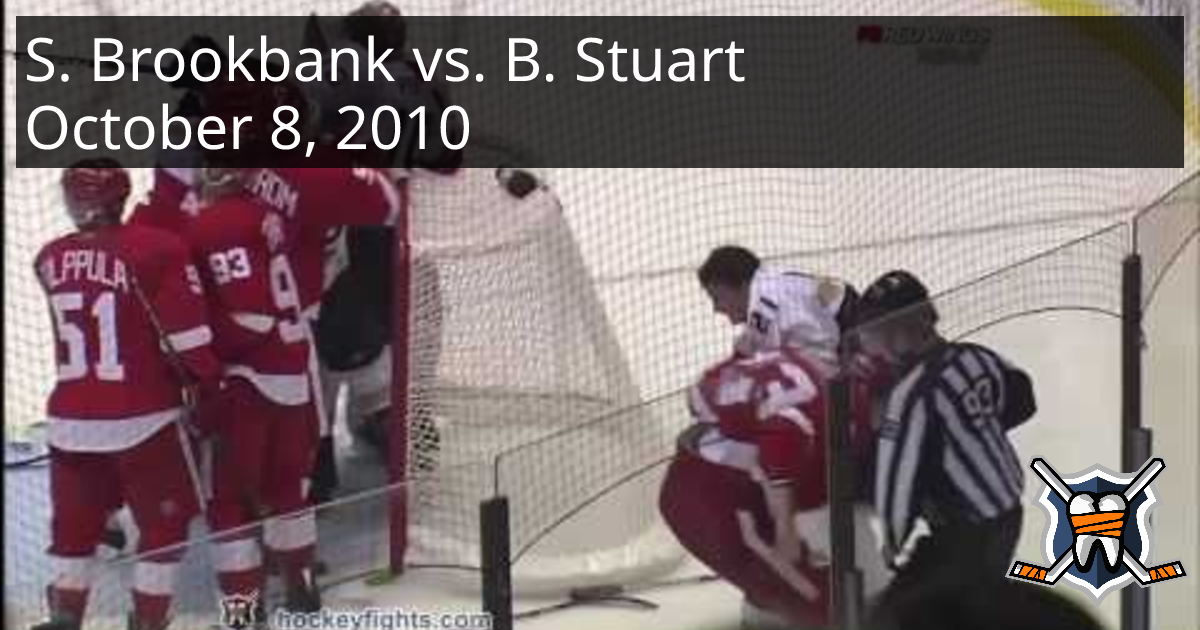 Sheldon Brookbank vs. Brad Stuart, October 8, 2010 - Anaheim Ducks vs ...