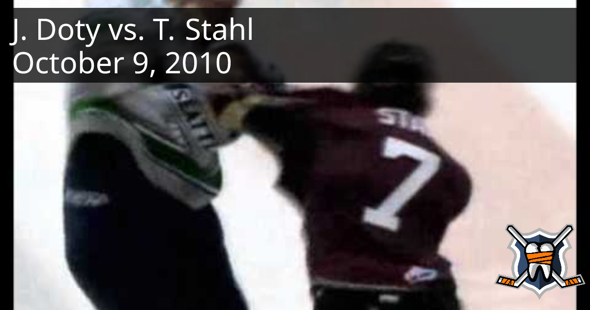 Jacob Doty vs. Tyler Stahl, October 9, 2010 - Seattle Thunderbirds vs ...
