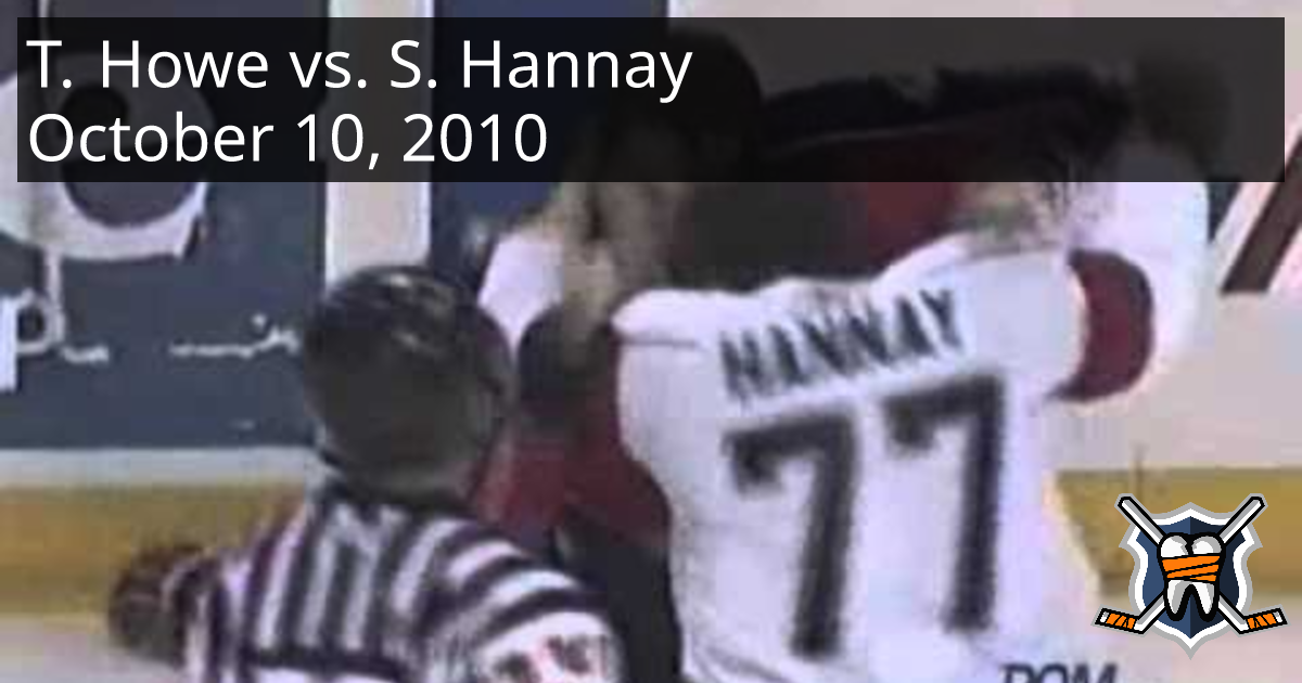 Tyler Howe vs. Sawyer Hannay, October 10, 2010 - Moncton Wildcats vs ...