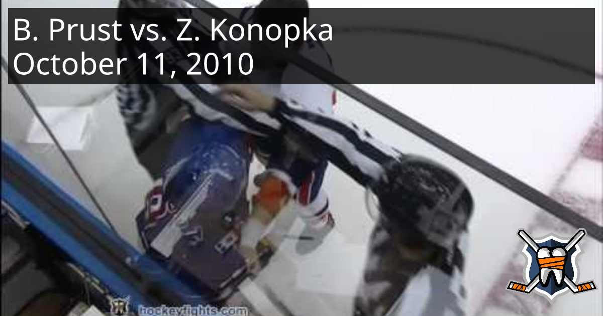 Brandon Prust vs. Zenon Konopka, October 11, 2010 - New York Rangers vs ...