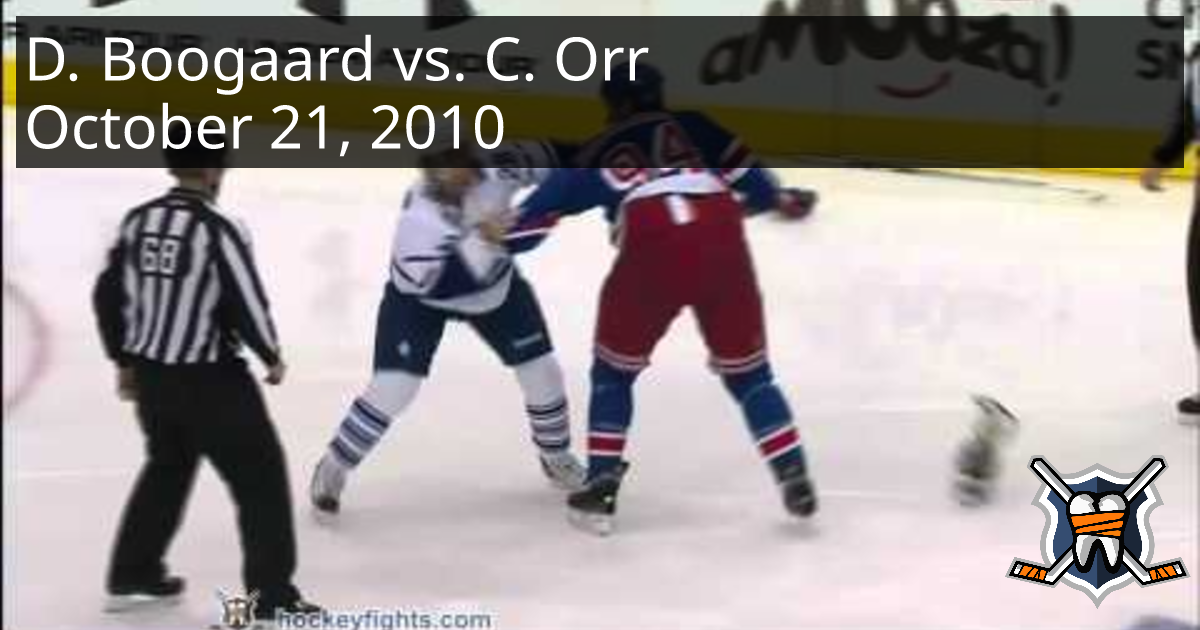 Derek Boogaard vs. Colton Orr, October 21, 2010 - New York Rangers vs ...