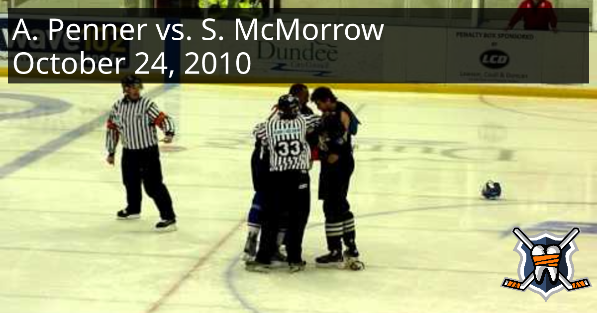 Alex Penner vs. Sean McMorrow, October 24, 2010 - Nottingham Panthers ...